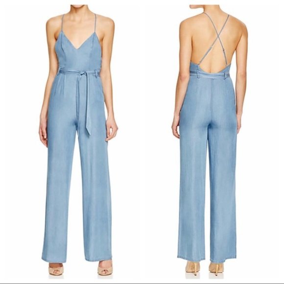 Lovers + Friends | Pants & Jumpsuits | Lovers Friends Chambray Wide Leg Jumpsuit | Poshmark